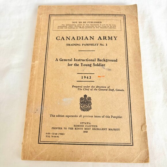 Vintage | Other | Wwii 942 Canadian Army Training Pamphlet No 1 Young ...